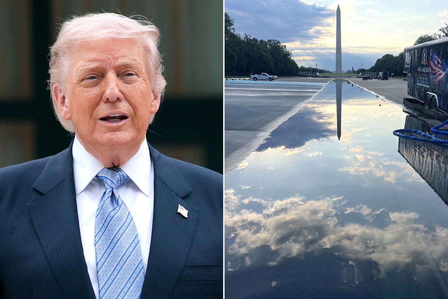 Trump shares new photos of Lincoln Memorial reflecting pool project ...