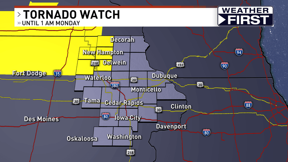 Tornado Watch: Damaging winds 60 - 70mph, large hail, and isolated ...