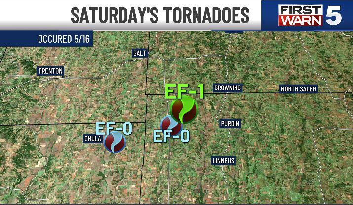 3 tornadoes confirmed during Livingston and Linn County storms Saturday