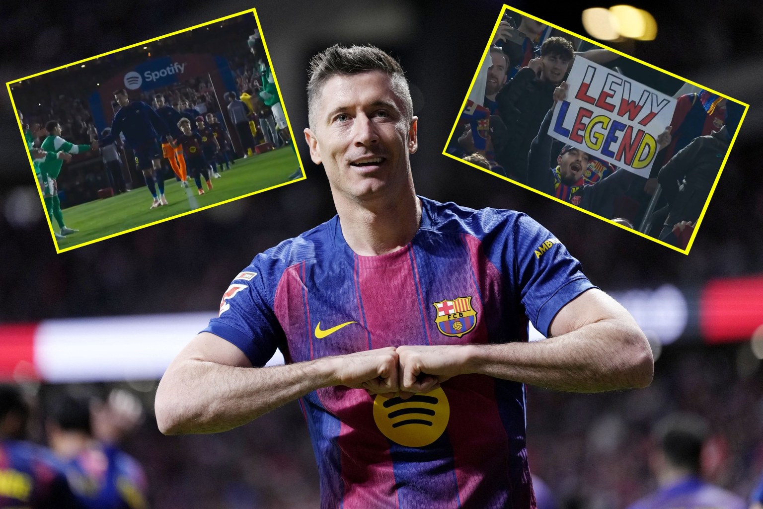 Piękne obrazki przed meczem. Tak Barcelona żegna Roberta Lewandowskiego