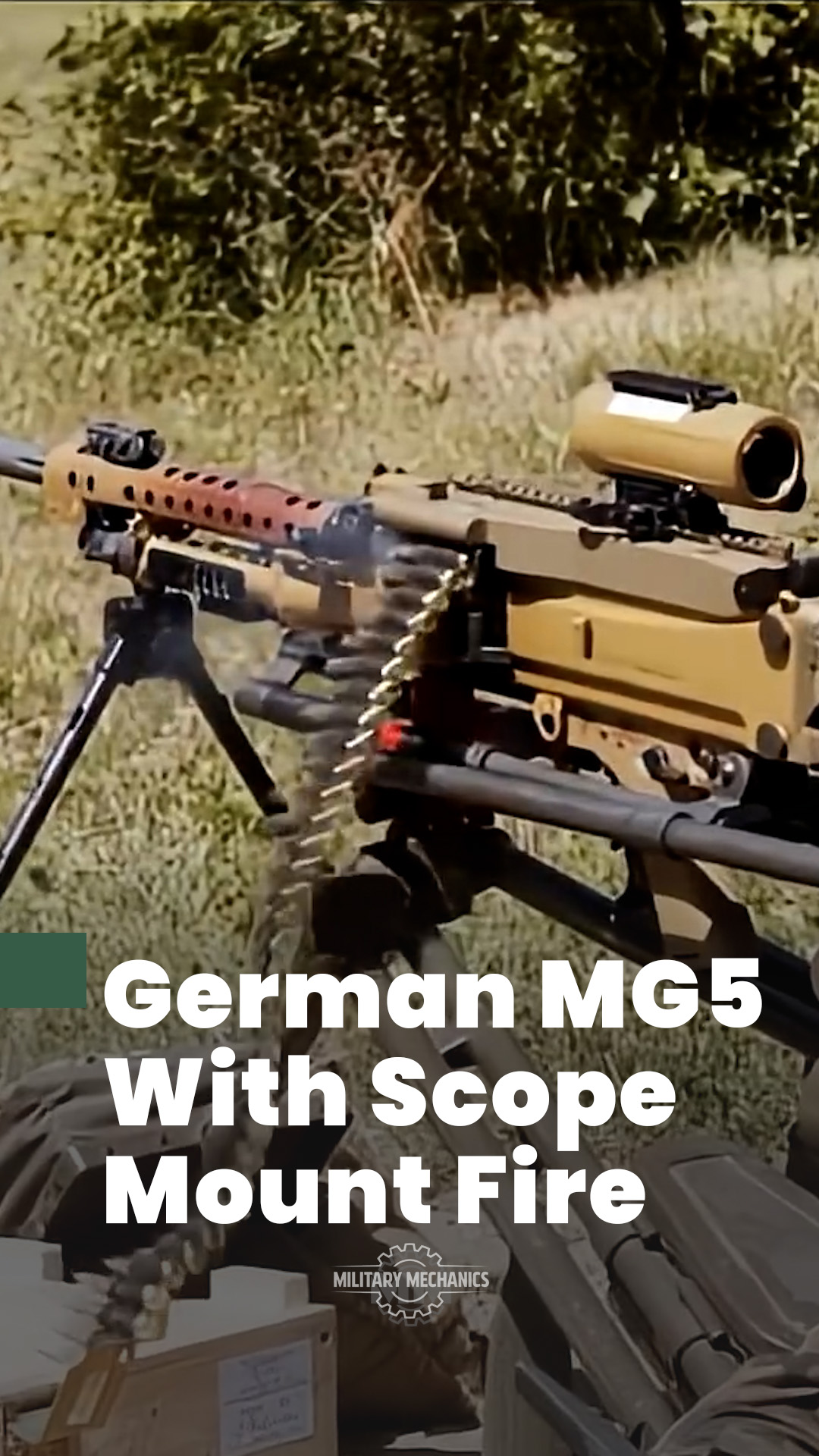 Watch German MG5 with scope mount fire