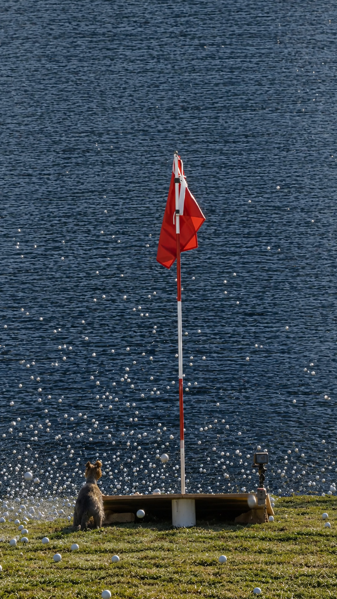 What happens when 2000 golf balls roll down a ski jump