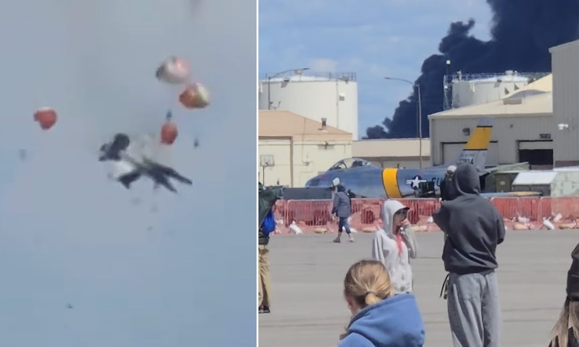 Heart-stopping moment Navy jets collide in midair forcing pilots to ...
