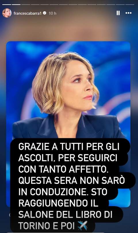 Francesca Barra sostituita a “4 di sera Weekend”: ecco il perché