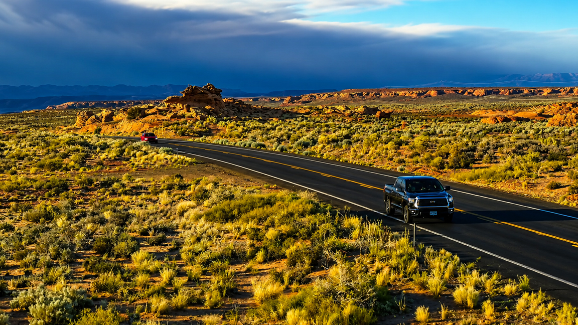 Adventure drive across rugged desert terrain