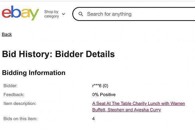 Mystery bidder pays millions on eBay to have lunch with Warren Buffett