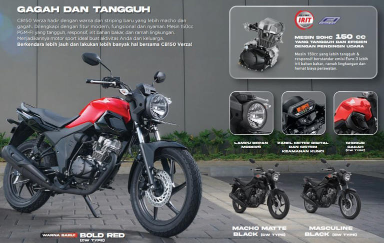 Motor laki terjangkau dan irit BBM, segini harga Honda CB150 Verza