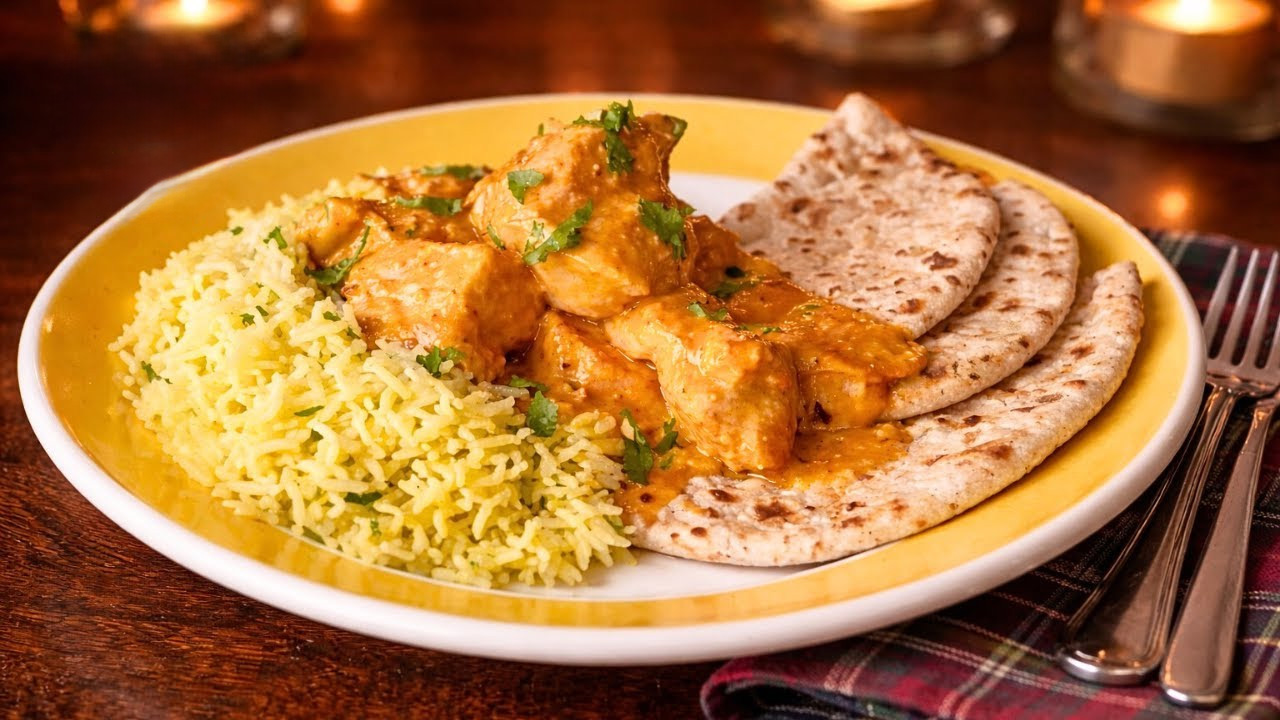 Butter chicken made in a slow cooker for easy dinner
