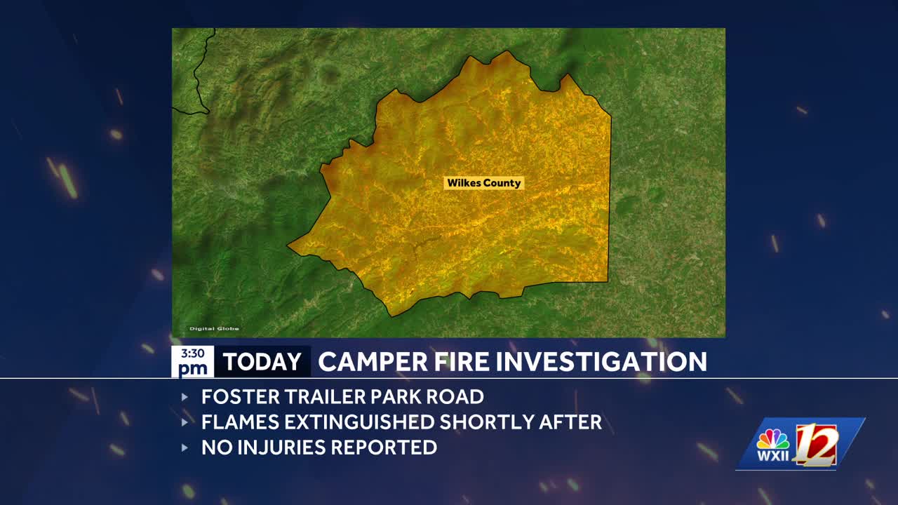 Wilkes County Fire Marshal's Office investigating cause of camper fire