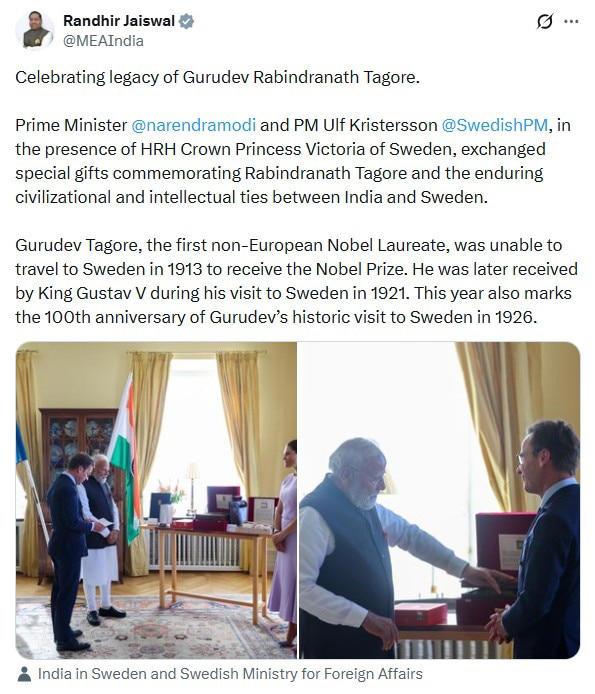 From Tagore epigrams to Shantiniketan bag: PM, Swedish counterpart ...