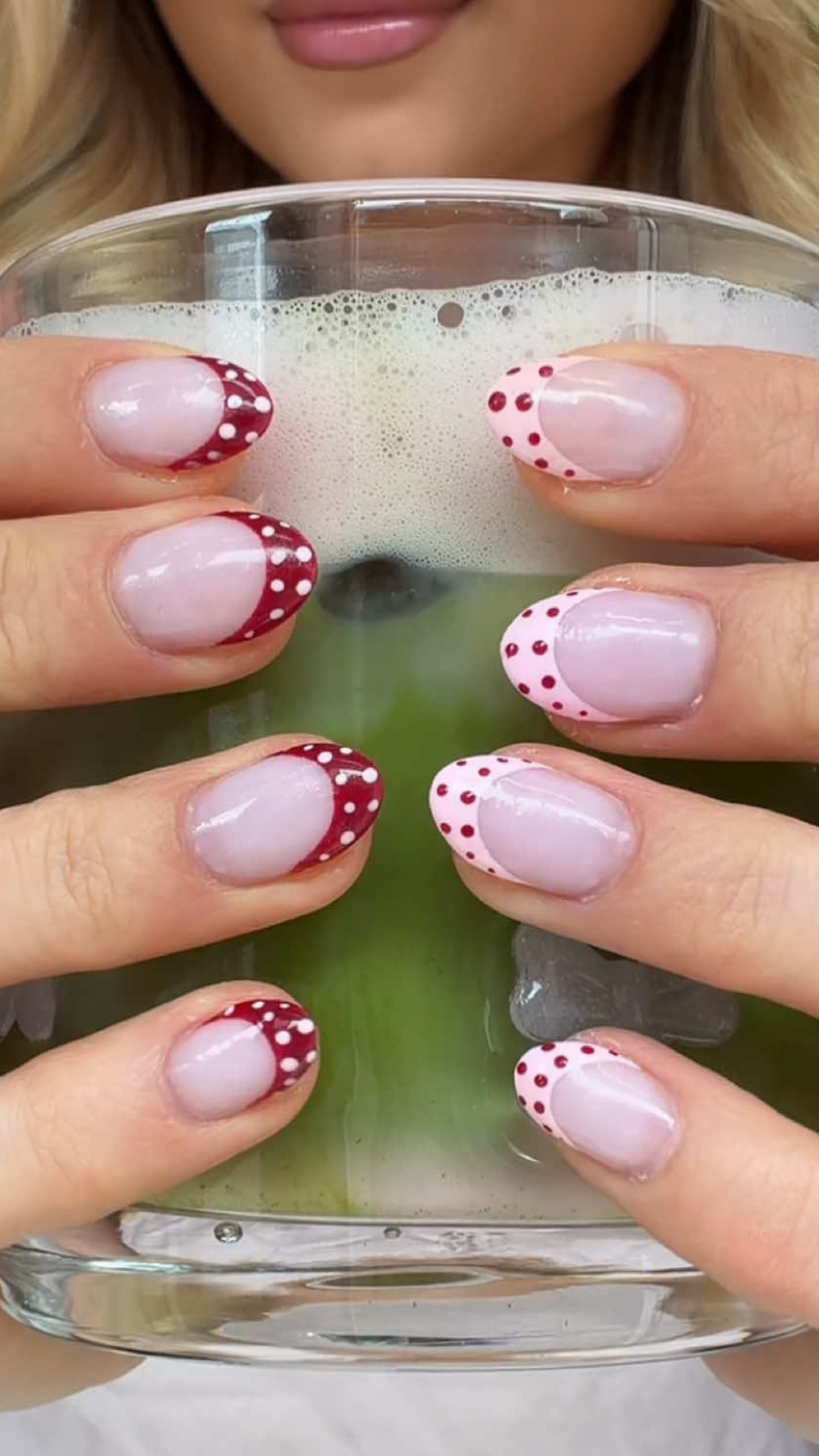 Soft pink and cherry nail ideas that stand out beautifully
