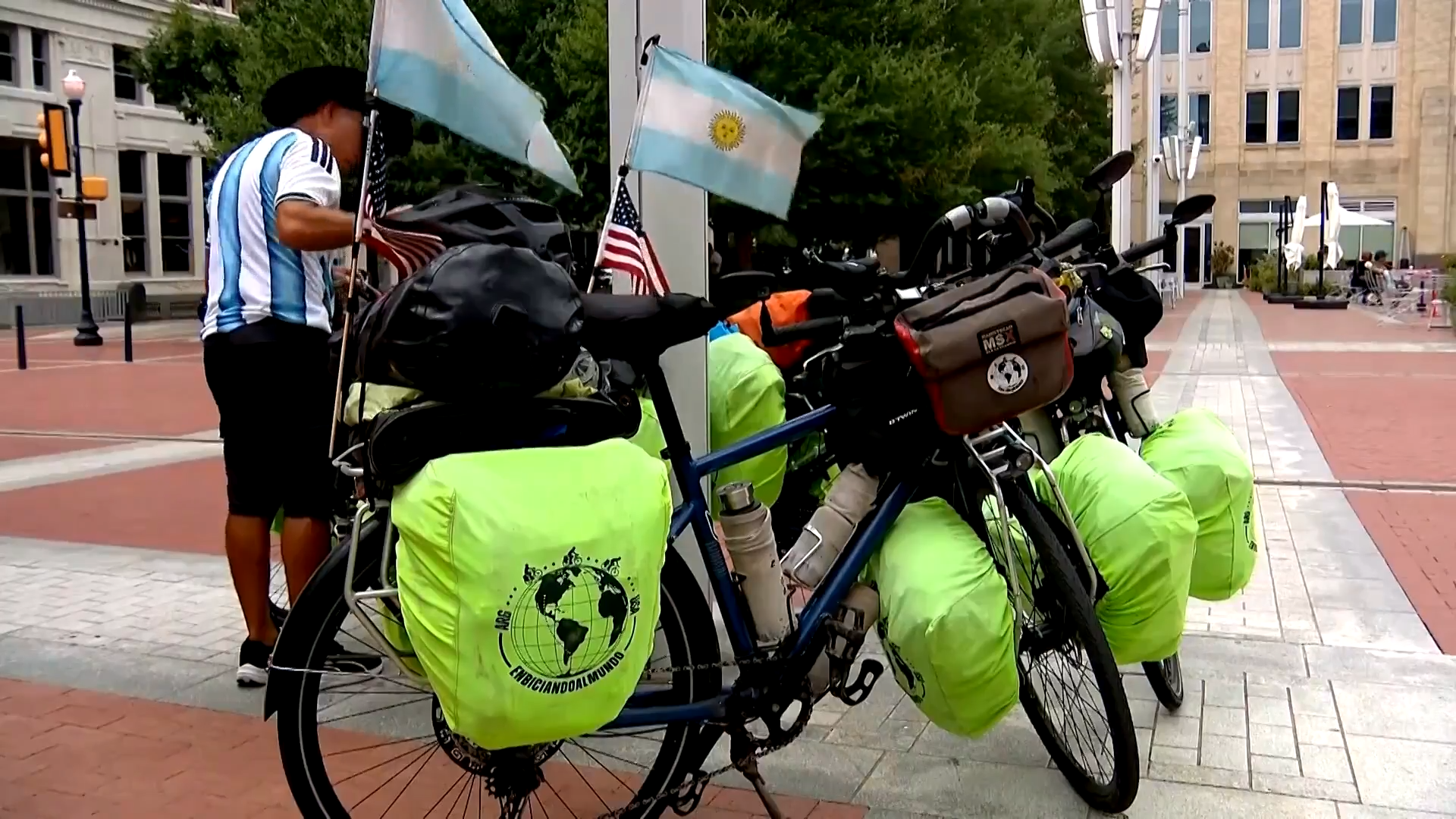 Argentine trio biking nearly 10K miles to 2026 World Cup makes Fort ...