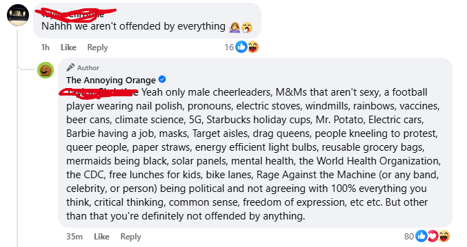 The Annoying Orange is annoying conservatives on Facebook with his politics