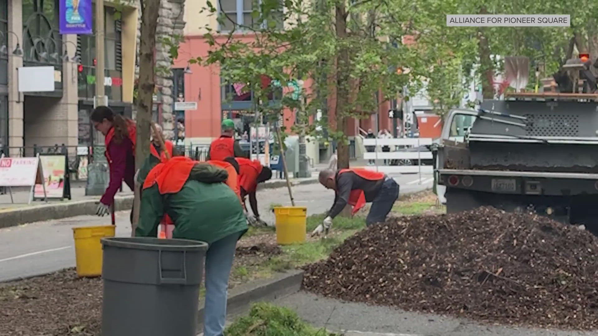 Over 200 volunteers clean up Pioneer Square ahead of FIFA 2026 World Cup