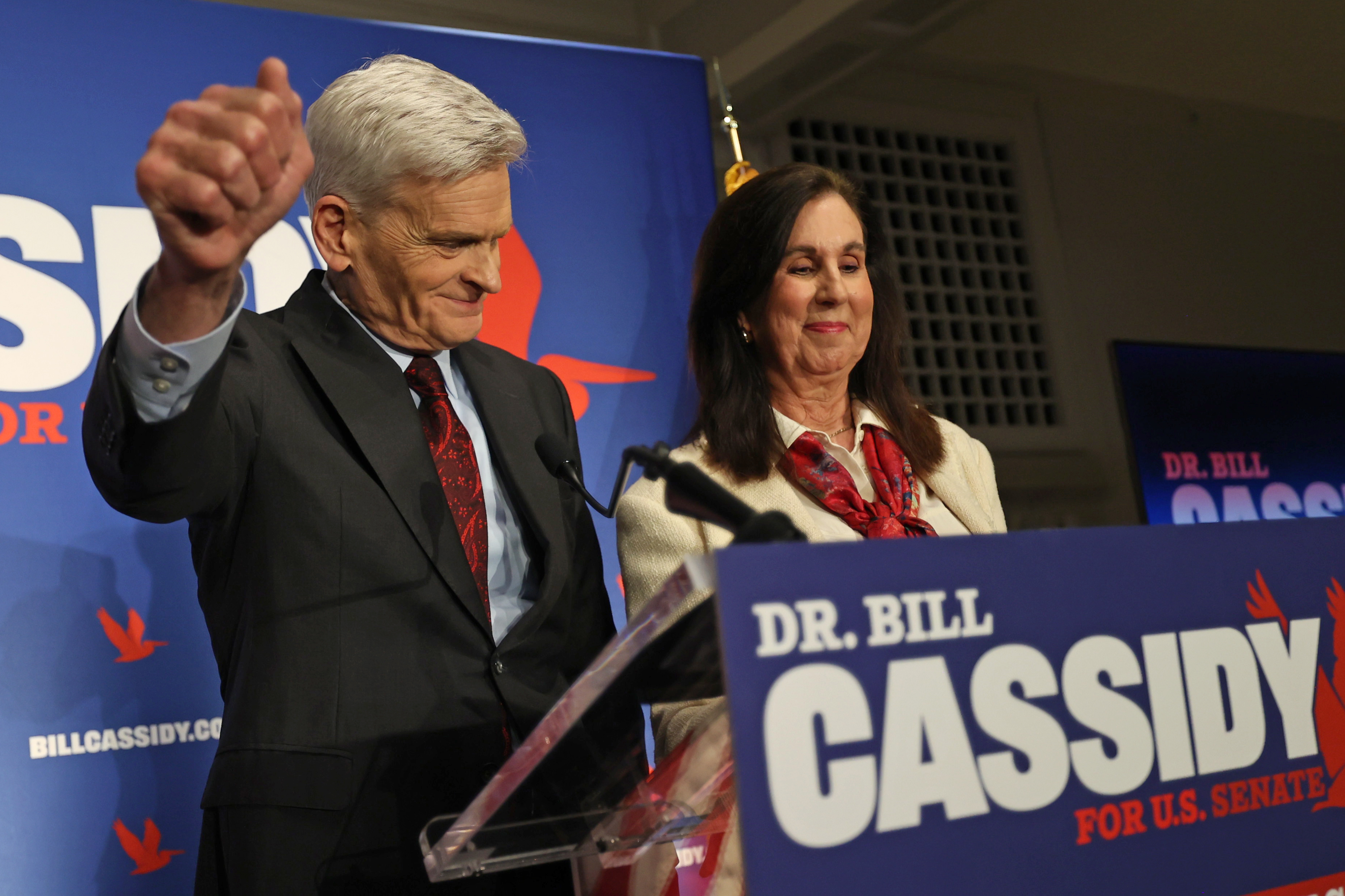 Bill Cassidy takes swipes at Donald Trump in concession speech