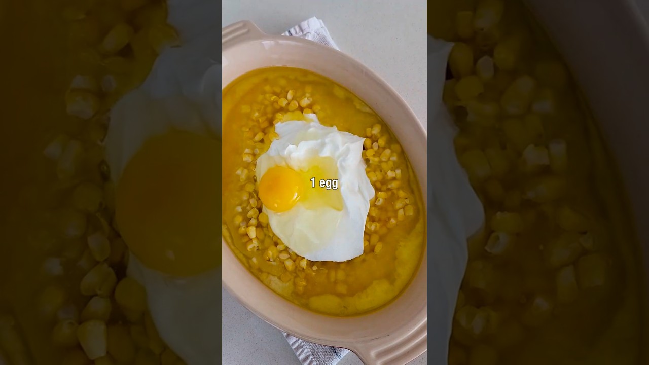 One-dish corn casserole! #thanksgiving