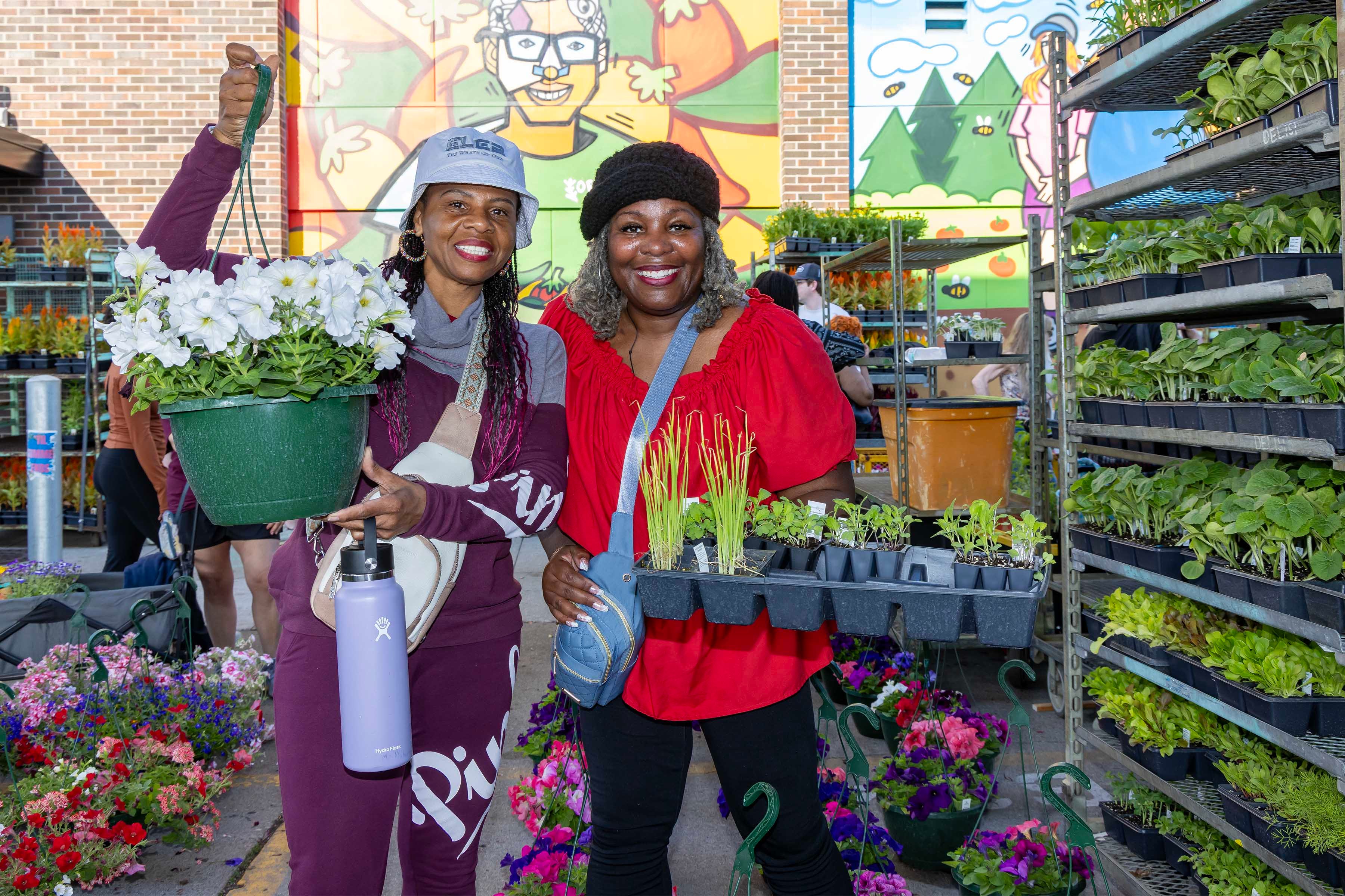 Flowers in full bloom for their day at Eastern Market