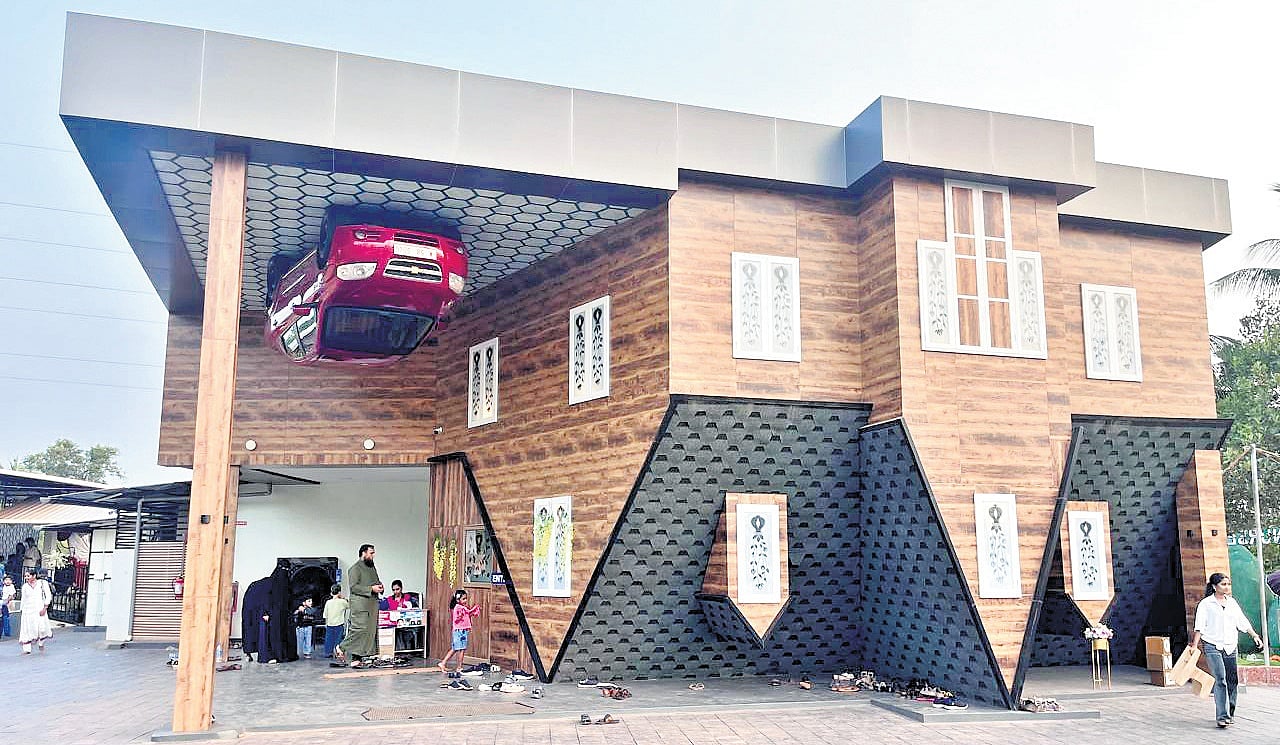 At home with illusions! Kayalode upside-down house a major draw