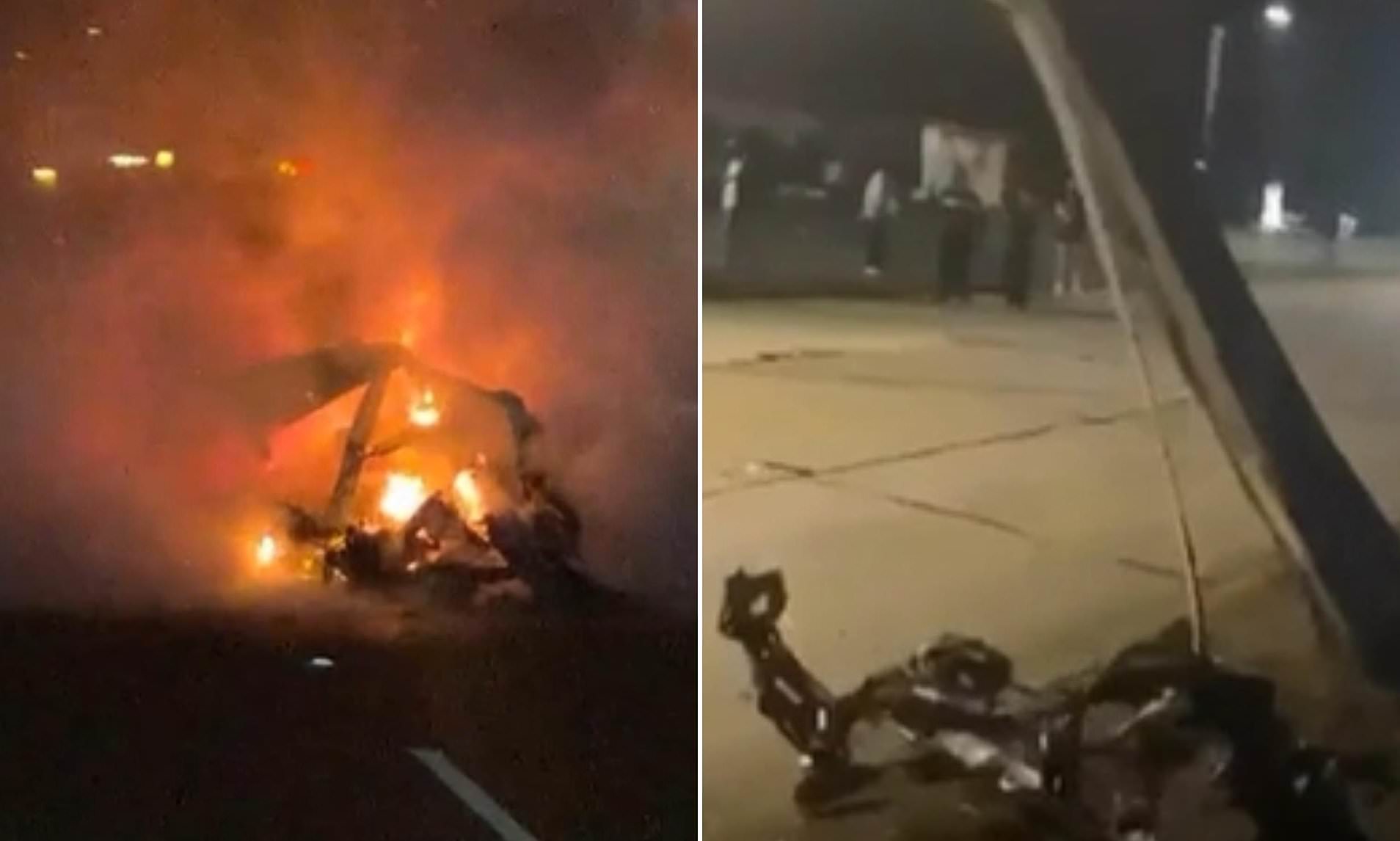 Young driver cheats death after car splits in half and erupts into ...
