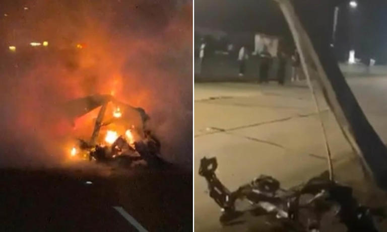 Young driver cheats death after car splits in half and erupts into ...