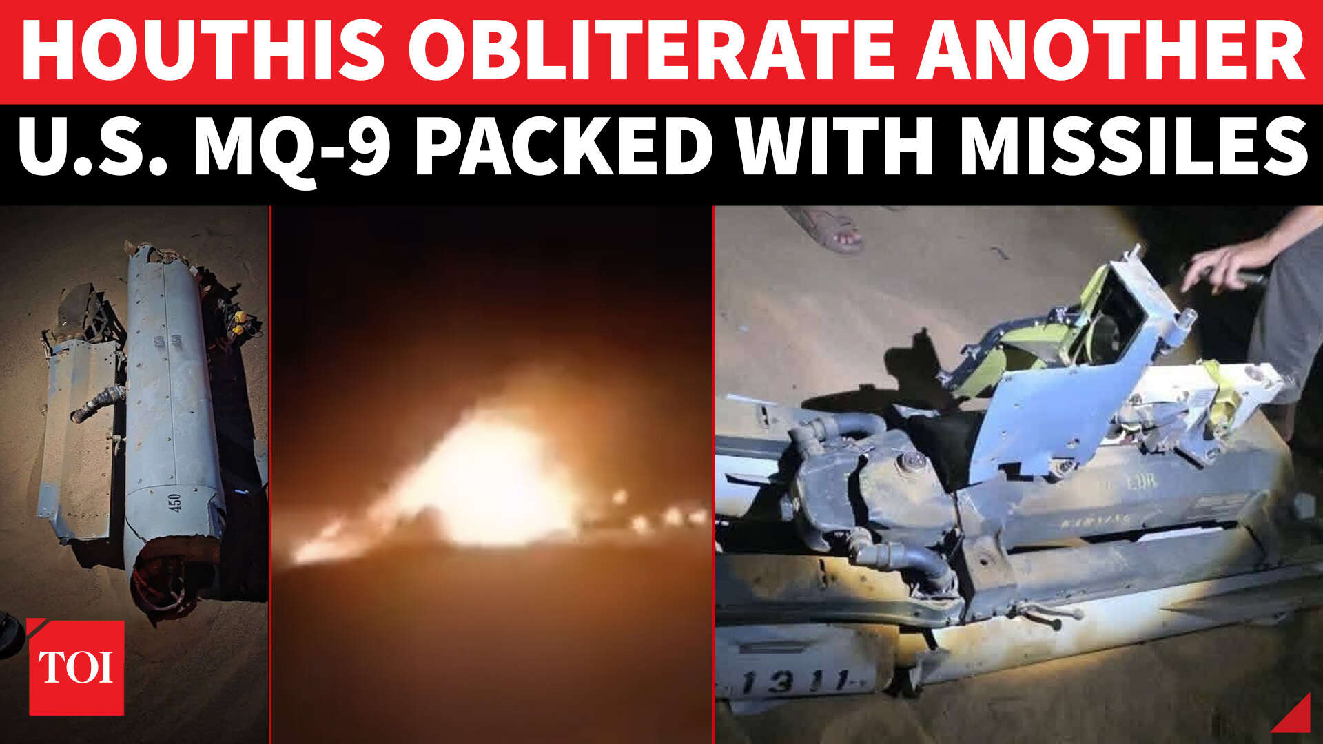US missile-packed drone erupts in giant fireball after reported Yemen ...