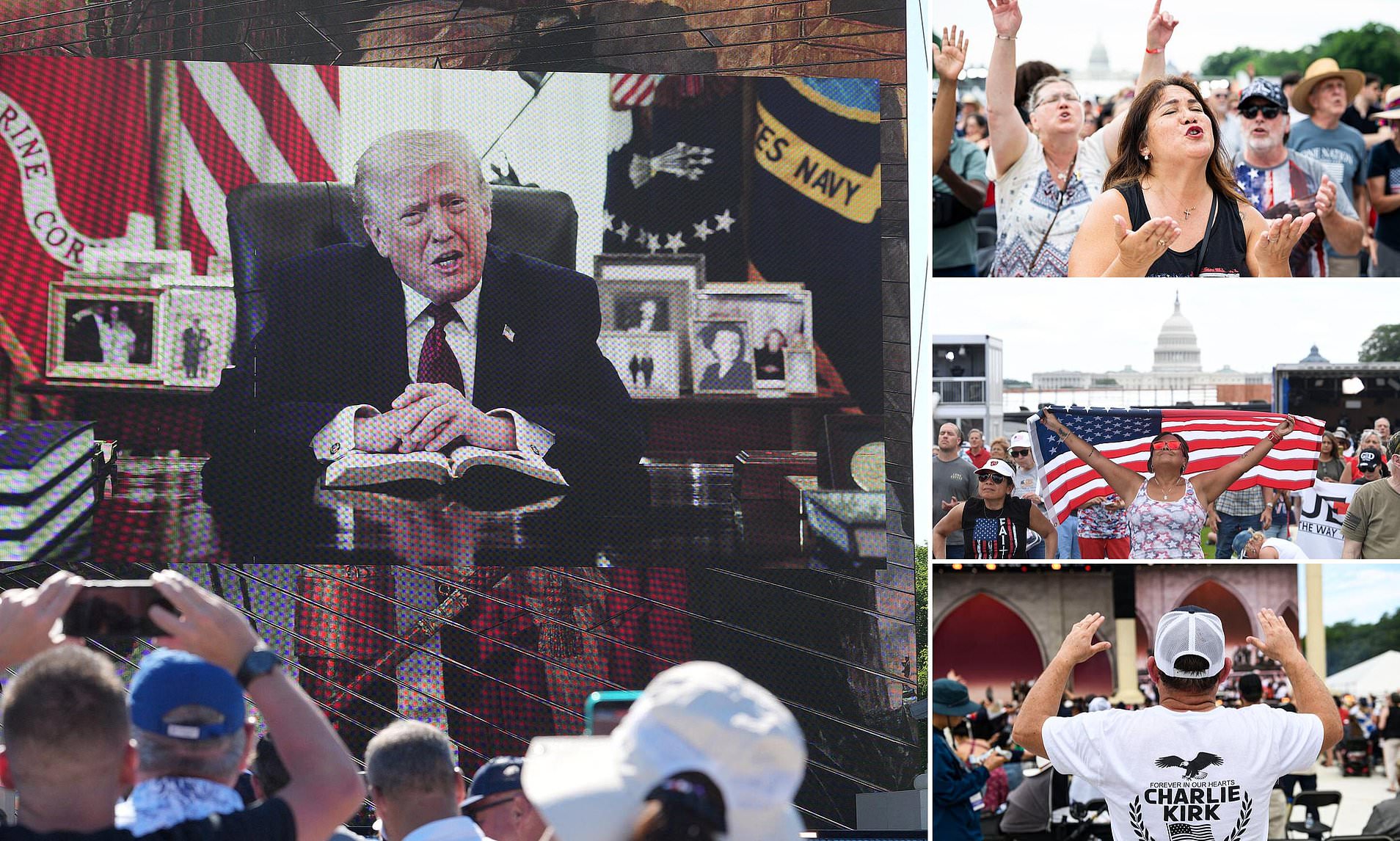 Thousands gather to hear Trump headline prayer meeting at National Mall