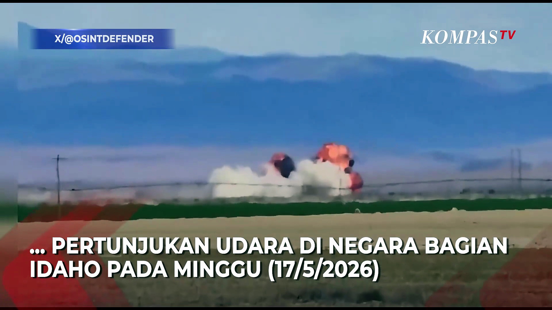 Ledakan! Detik-Detik 2 jet tempur AS tabrakan di udara