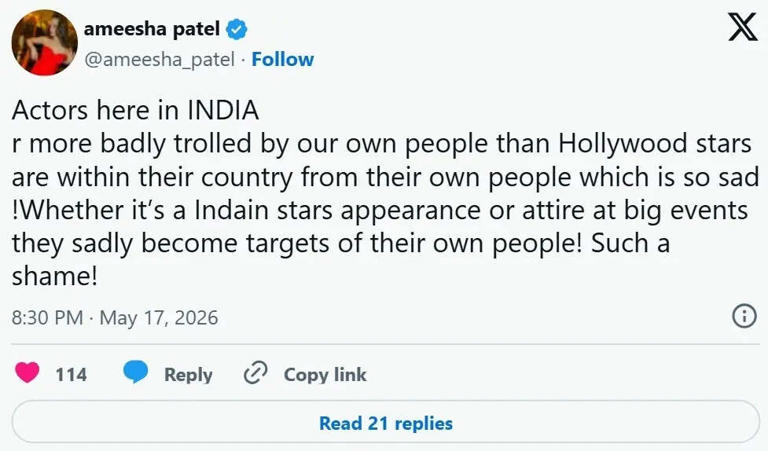 Ameesha Patel blasts trolls mocking Alia Bhatt at Cannes 2026: 'Our own ...