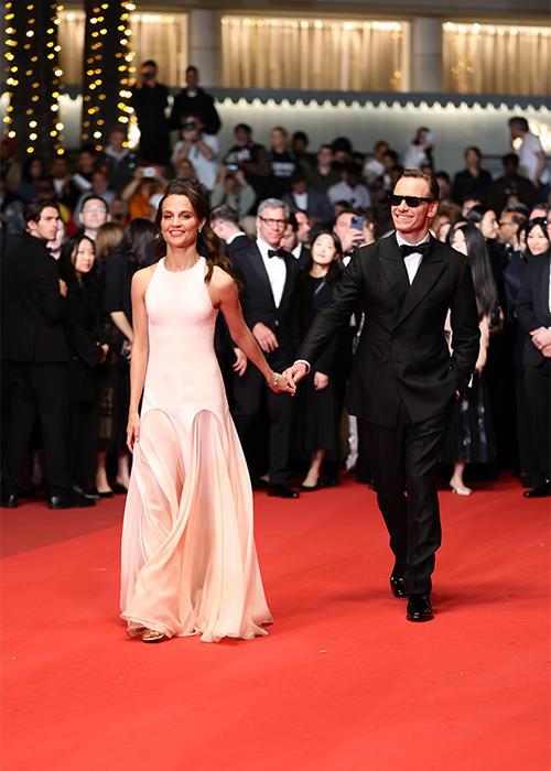 Michael Fassbender and wife Alicia beam at Cannes after joint movie ...