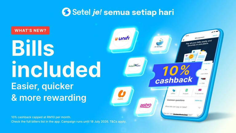 Setel app now lets you pay utility and broadband bills, now with 10% ...