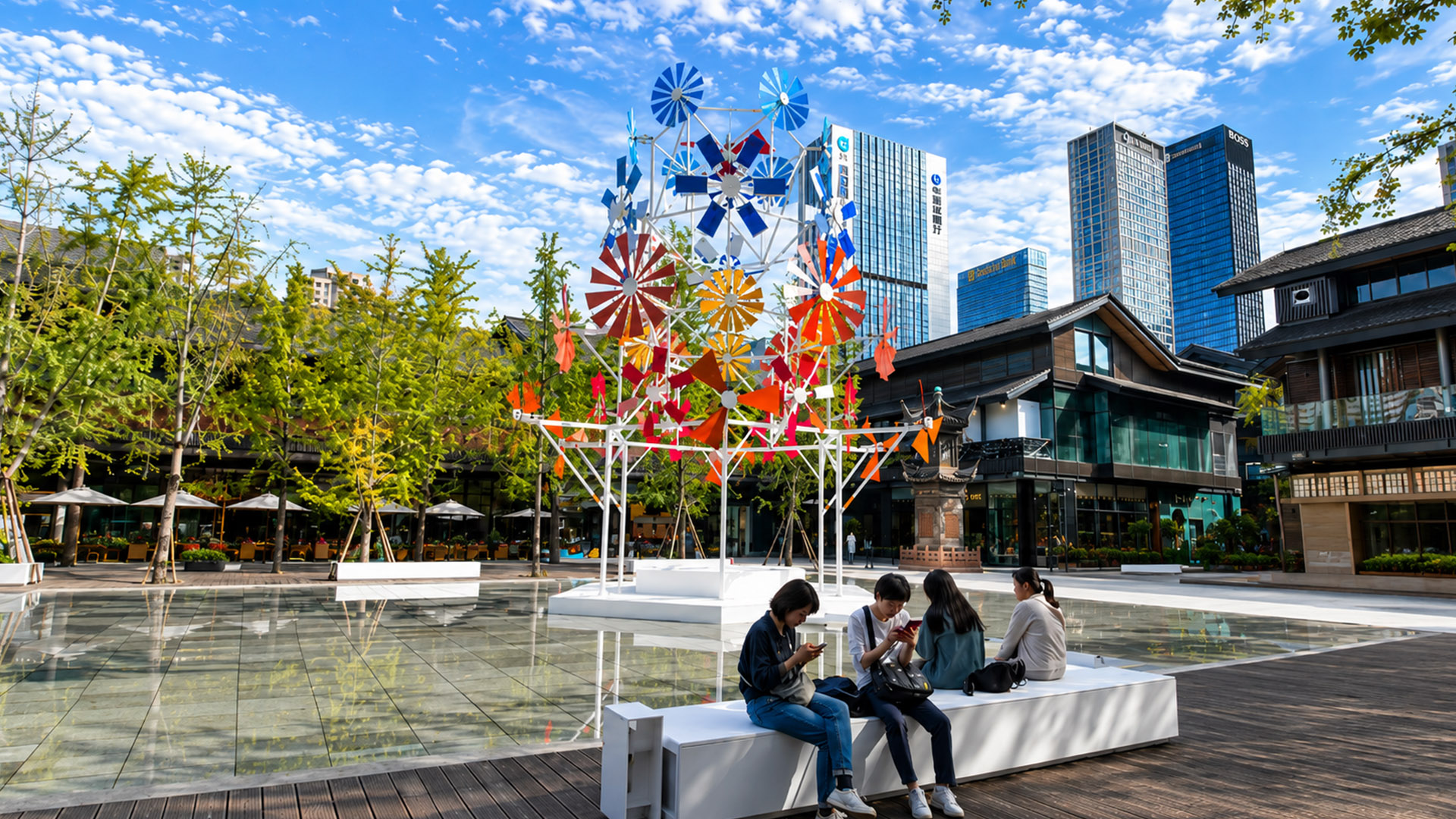 This fashion district combines open spaces with creative urban design