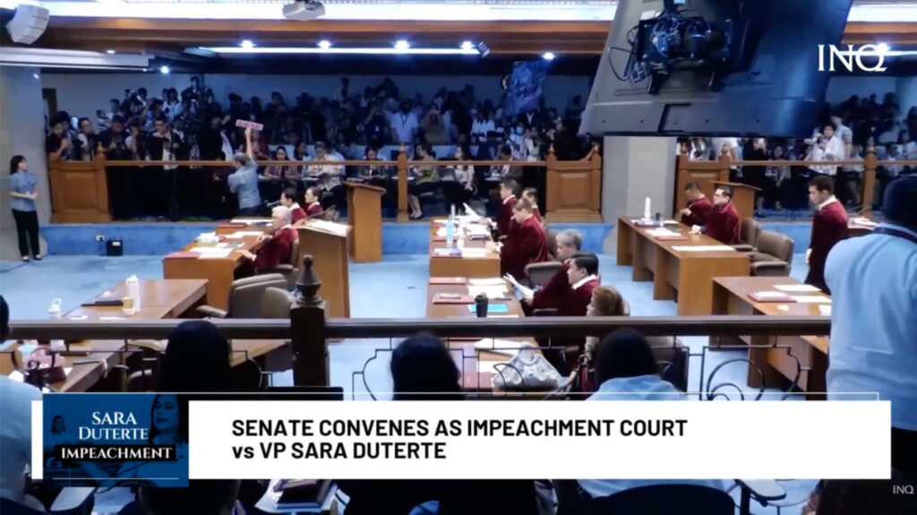 Senate convenes as impeachment court for VP Sara Duterte