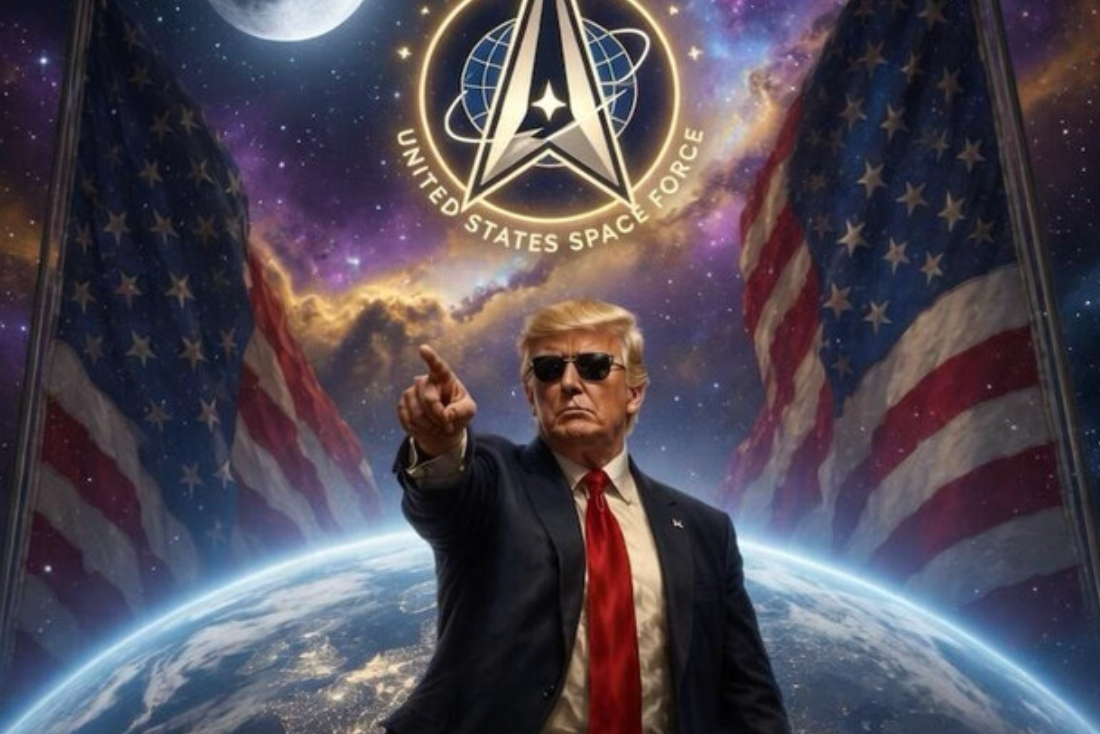 Trump posts AI images with buff alien, space lasers to Truth Social