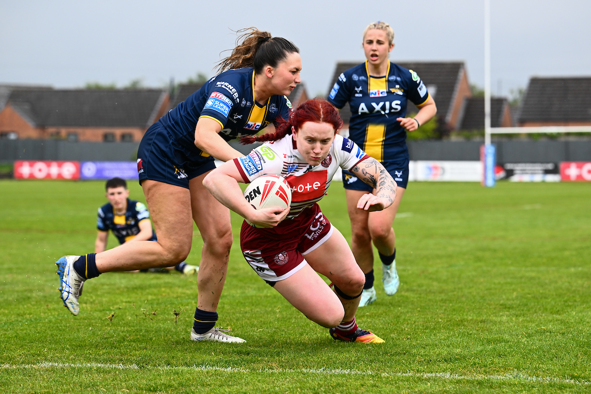 Challenge Cup finalists Wigan Warriors overcome Leeds Rhinos in Women’s ...