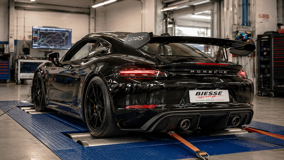 Porsche 718 GT4 RS flat-six sound 9,000 RPM dyno