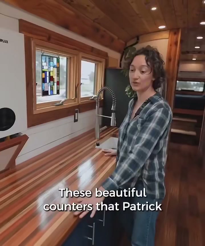 Patrick & Paris' designed and built school bus tiny house