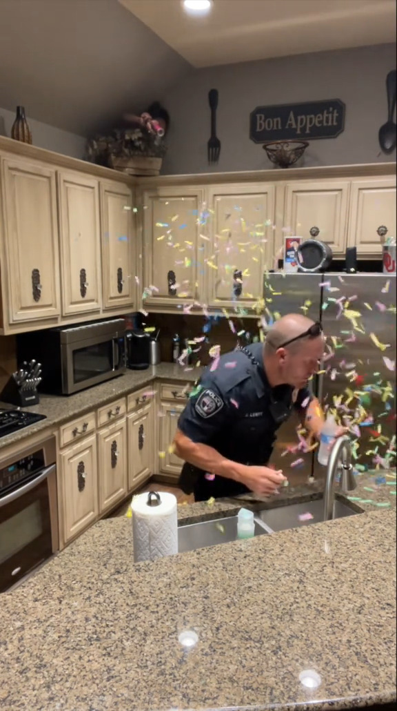 A warm and lighthearted family moment captures fun interactions and ...