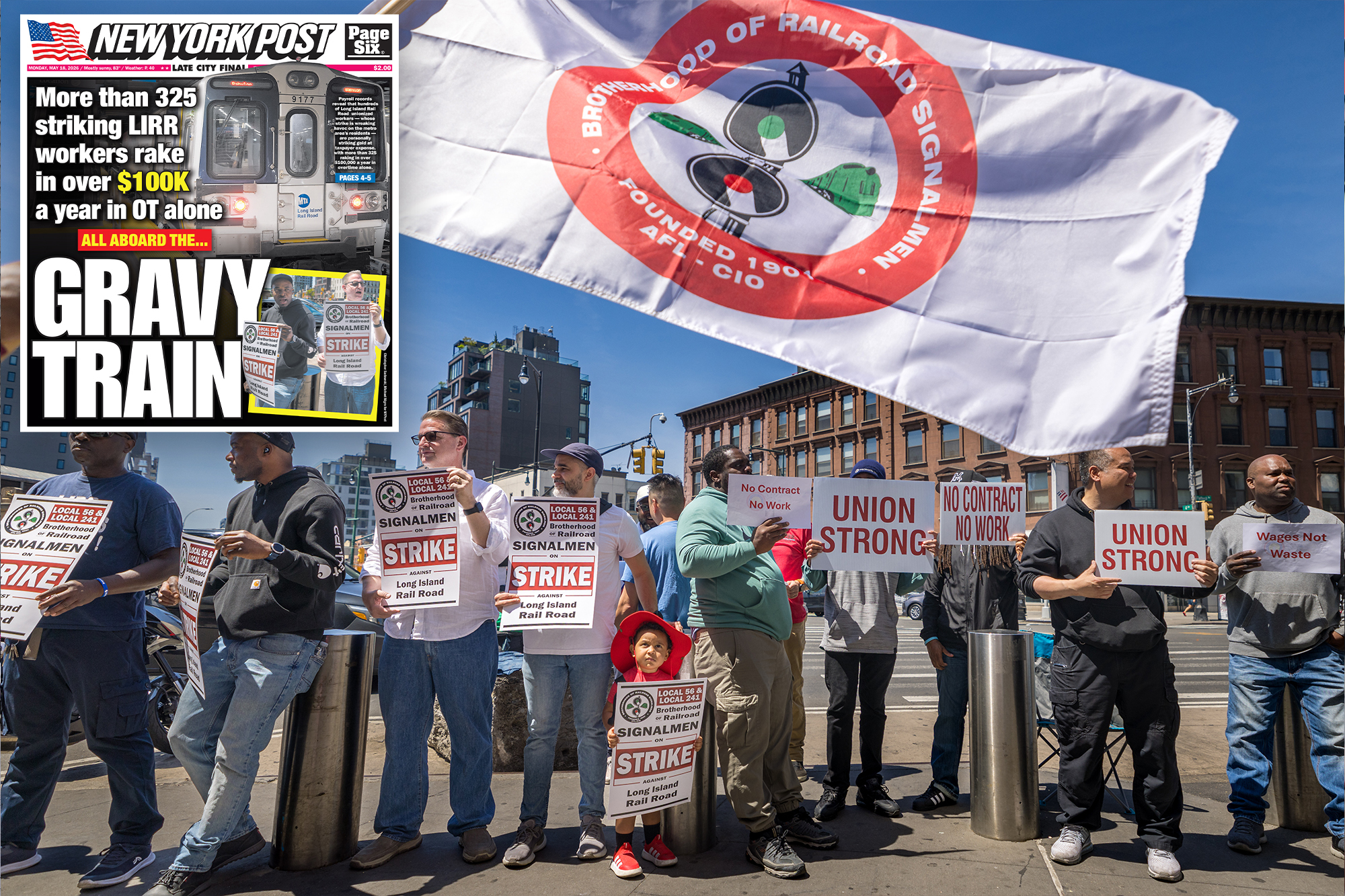 Hundreds of picketing LIRR workers strike it rich with $100K-plus ...