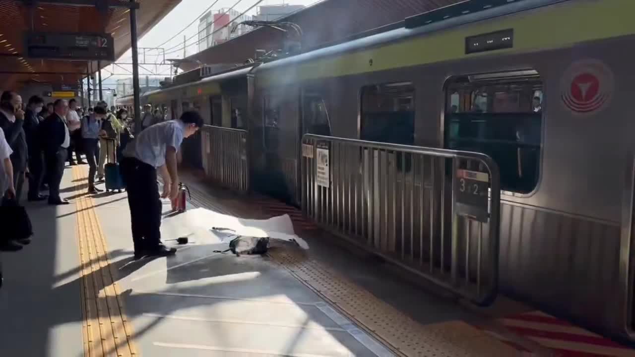 Power bank fire on Tokyo train platform disrupts morning commute on ...
