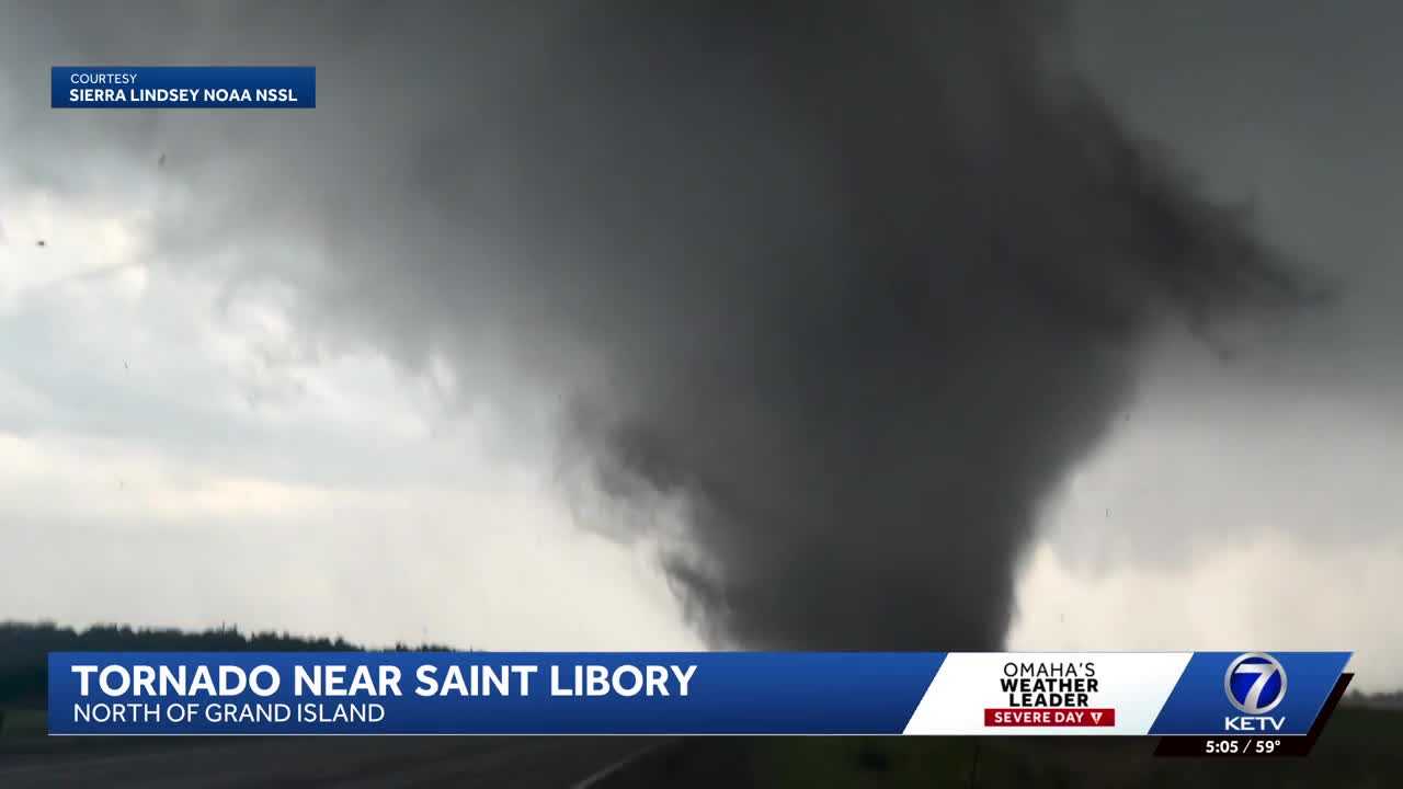 Large tornado captured on video in central Nebraska