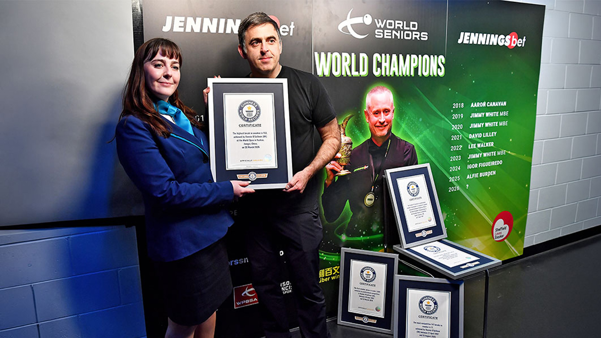 Ronnie O'Sullivan receives five new Guinness World Records titles at ...