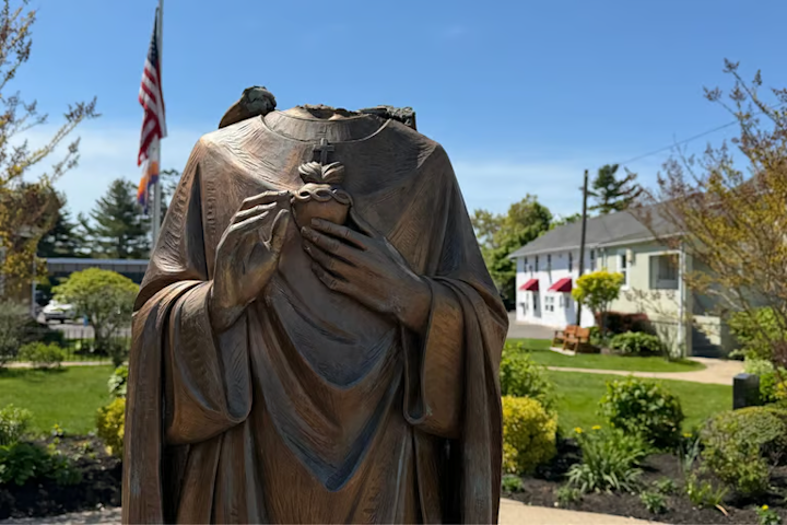 Hate crimes unit investigating damaged Jesus statue at a Suffolk church