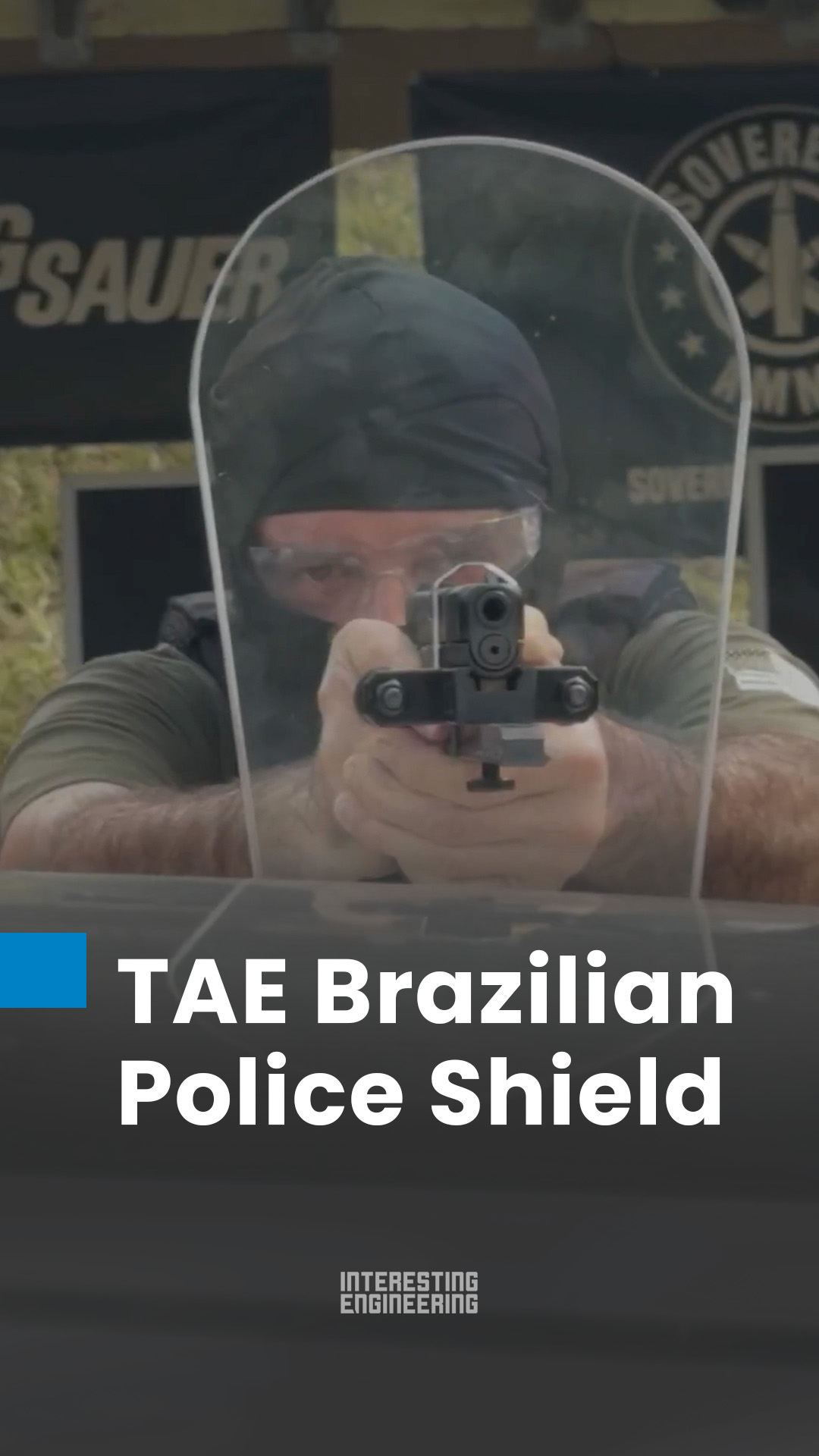 A bulletproof shield built around the weapon