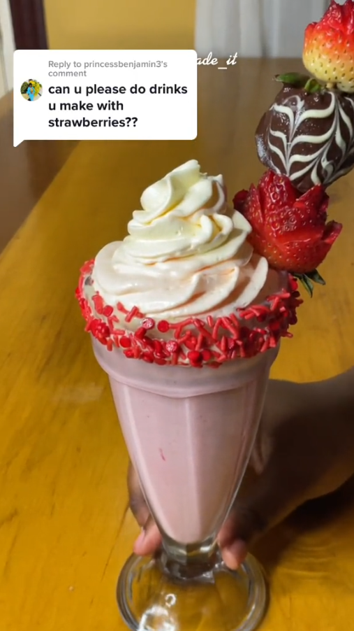 Creamy strawberry milkshake recipe