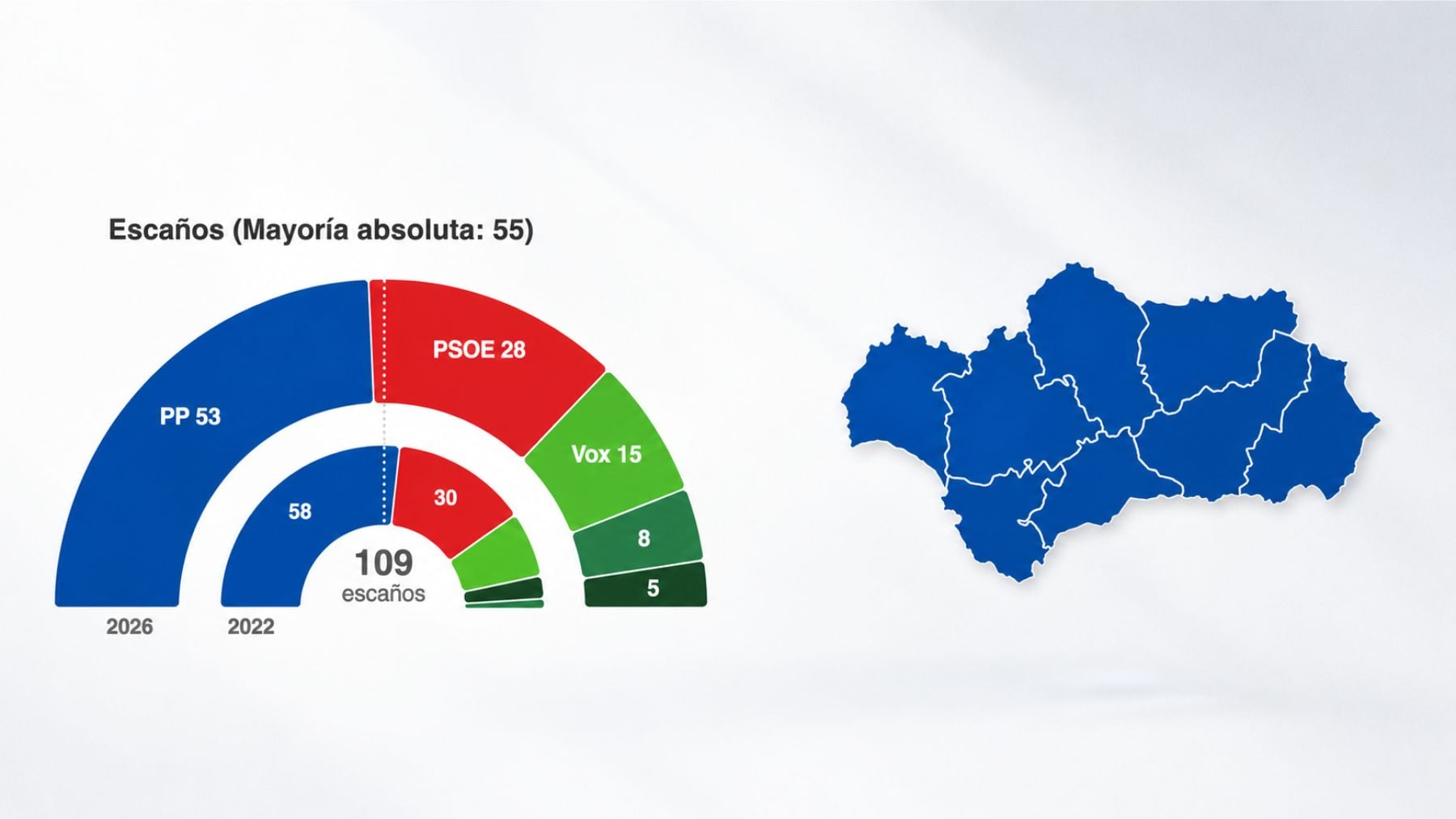 Mapa de resultados de las elecciones de Andalucía 2026 por municipios y ...