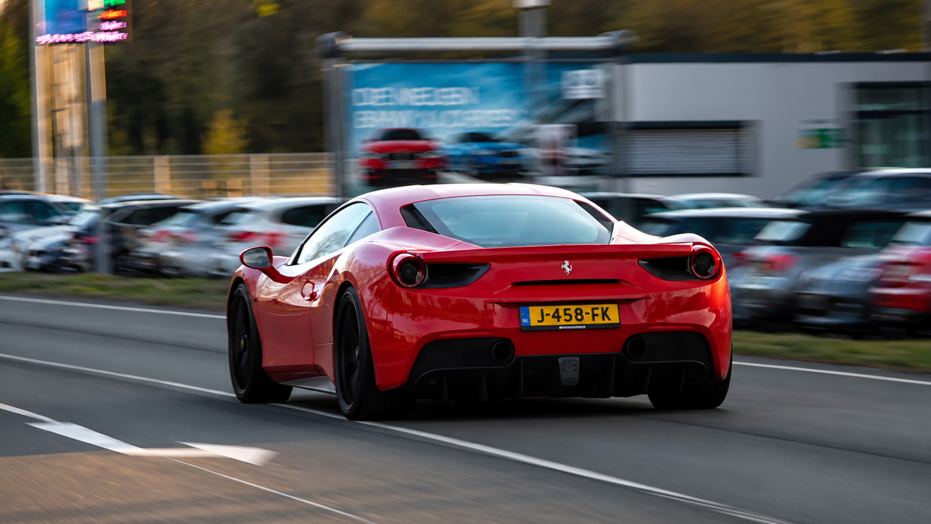 Ferrari 488 GTB wild acceleration on public road