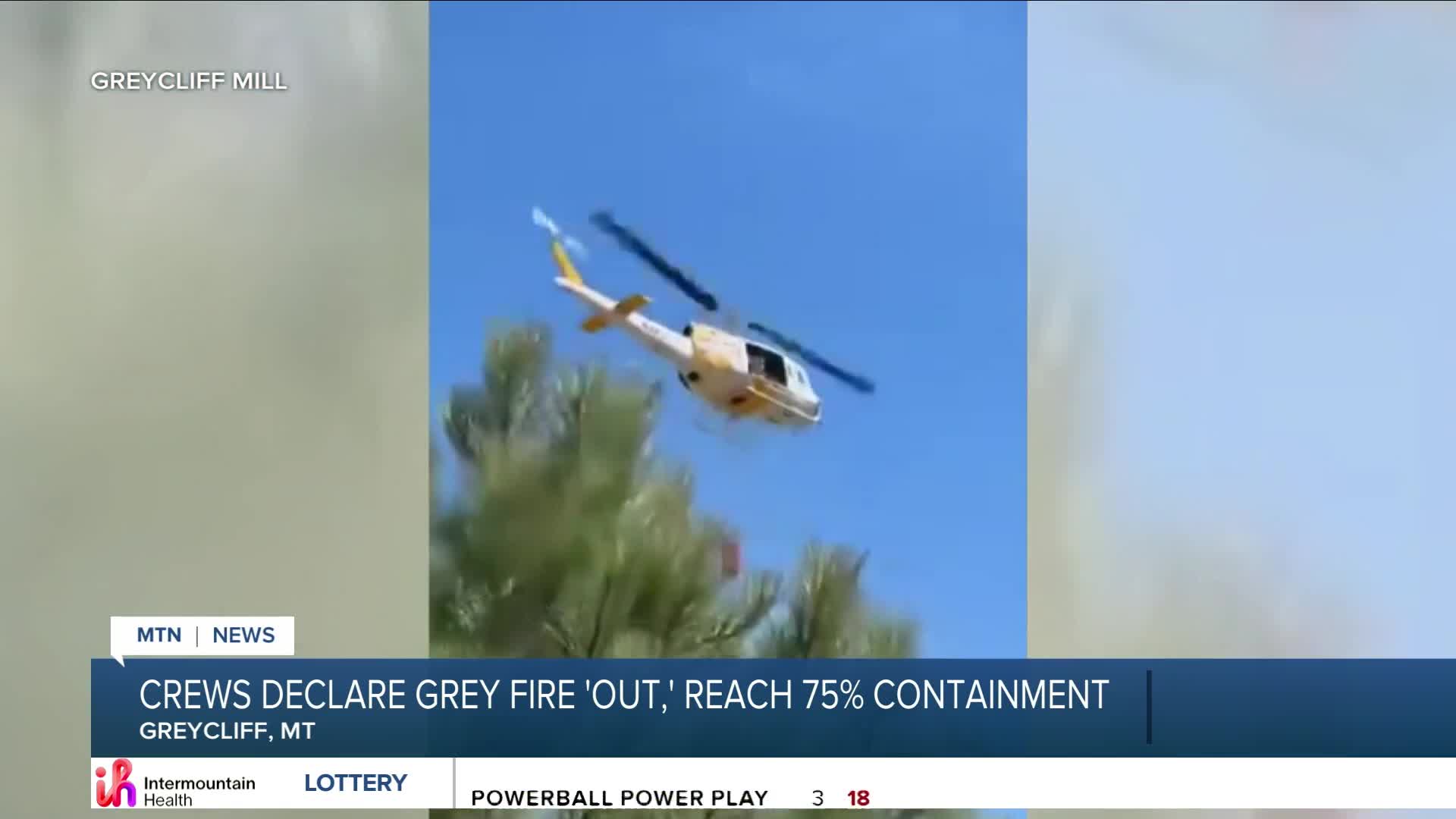 Grey fire near Greycliff contained at 75%