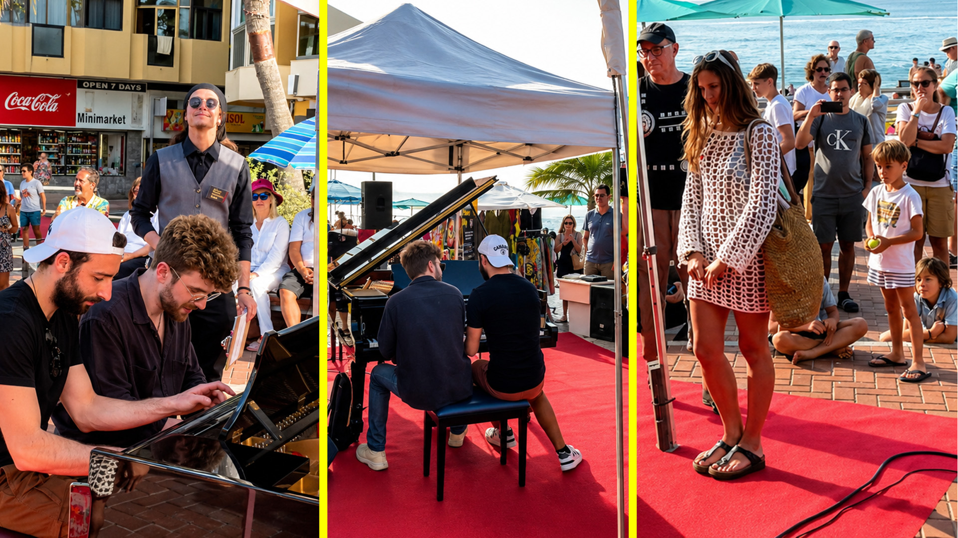 This beach piano performance stopped people walking by