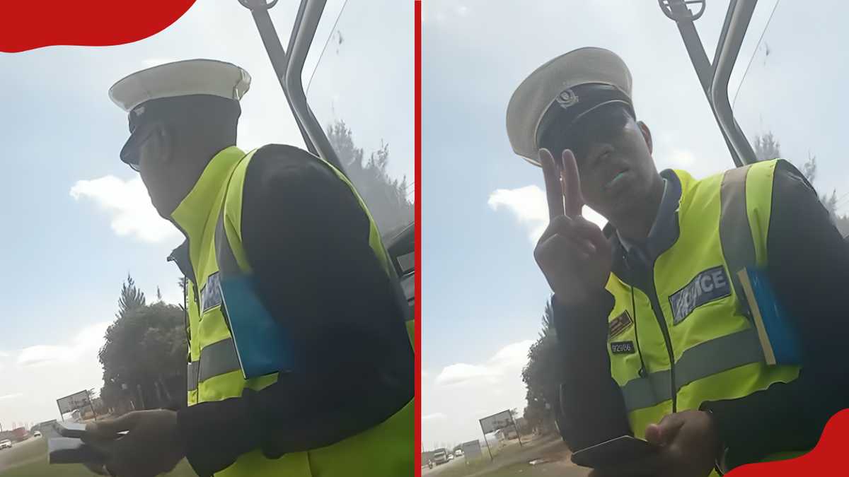 Camera captures traffic police officer brazenly asking for KSh 3k bribe ...
