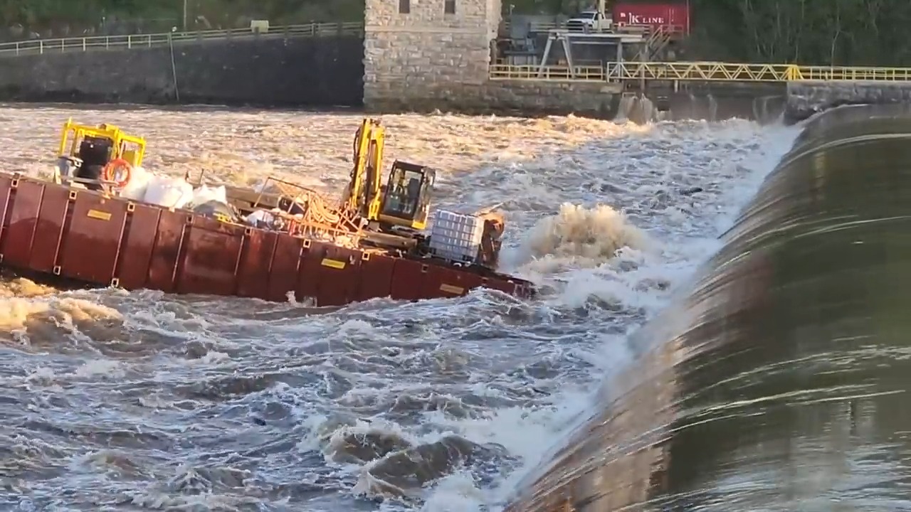 A flooded Potomac River tore barges loose - then one started attacking ...